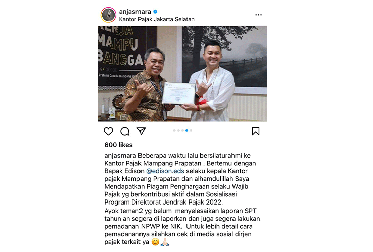 Anjasmara Dapat Apresiasi Kantor Pajak | PajakOnline.com